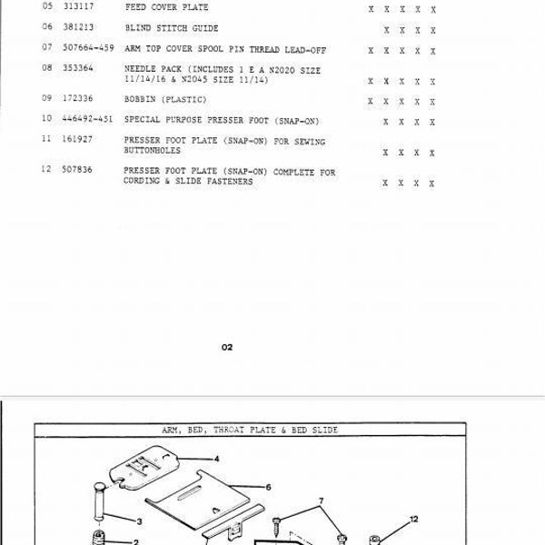 SINGER 8734 8834 MERRITT List of Parts Sewing Machine in ENGLISH - Etsy