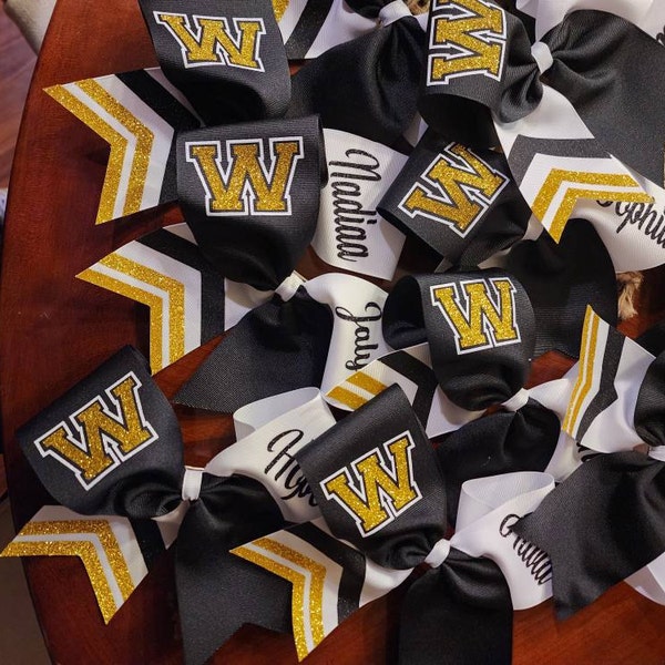 3" Personalized Custom Texas Size Cheer Bow - Single Layer Flip ...