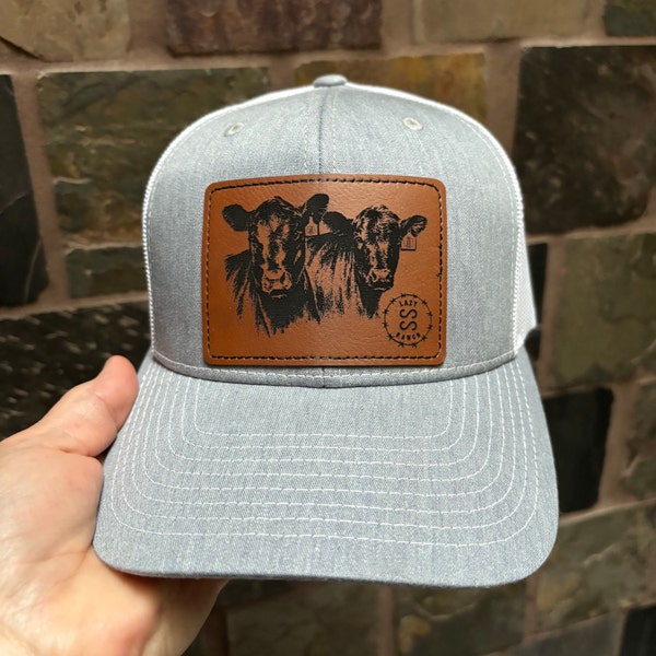 Engraved Patch Cow Hat / Richardson Farm Hat / Custom Brand Hat ...