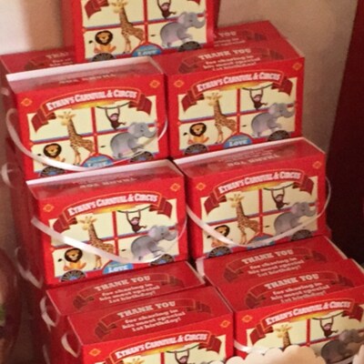 Animal Cracker Boxes Children's Carnival Birthday Party Favor Barnum ...