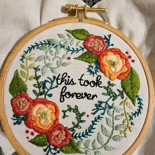 Snarky Hand Embroidery Kit, This Took Forever, Funny Diy Needlepoint ...