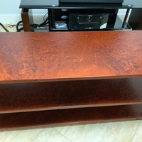 Low Profile Audio Rack With Black Hardware, Low Shelving Audio Rack ...