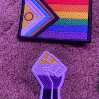 Transgender Flag Embroidered Patch LGBT Trans Pride Hook and Loop, Iron ...