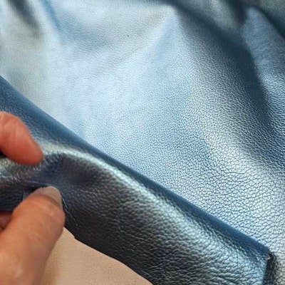 SALE Blue Leather Hides, Rustic Material, Soft Veg Tan Lambskin, Craft ...