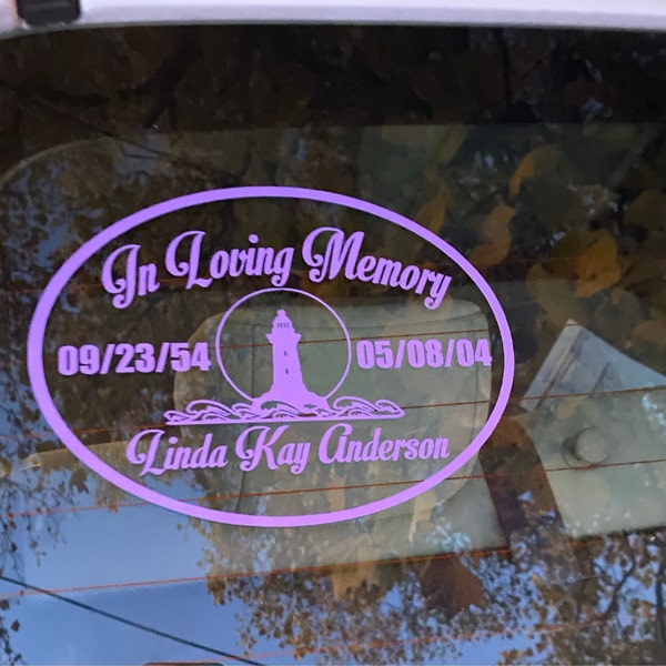 In Loving Memory Lighthouse and Waves Vinyl Decal Ocean Sticker Sea ...