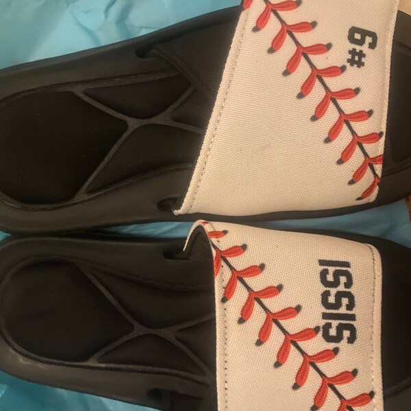 Custom Baseball Slides Flip Flops Sandals - Custom Baseball Sandals ...