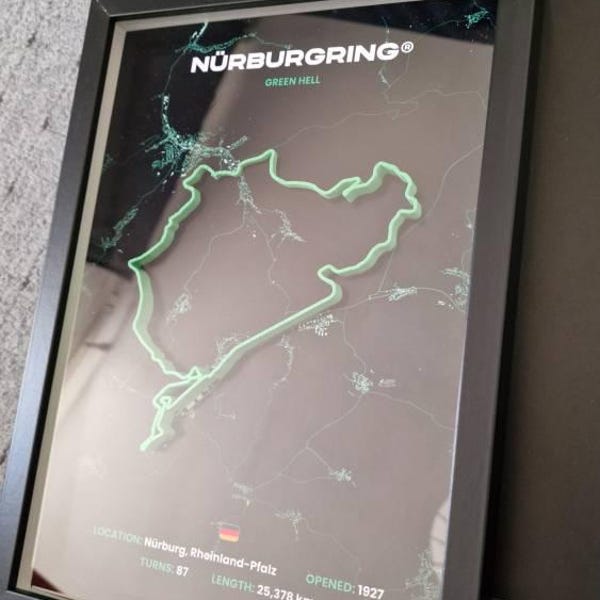 Nürburgring 3D Race Track Poster · Handmade in Germany · Nordschleife ...