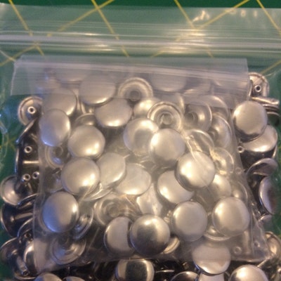100 Sets 15mm Head X 10mm Post Rivet Flat Cap Double Headed Nickel ...