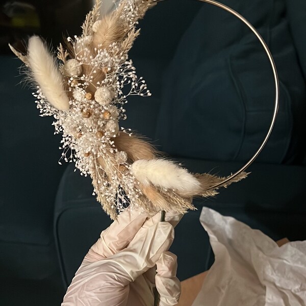 Hoop Dried Flowers Cake Topper - Floral Cake Topper - Wedding ...