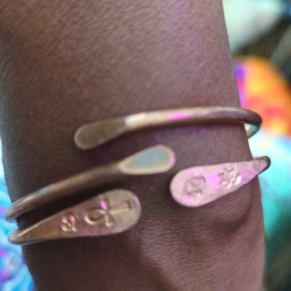 Thick Copper Bangle With Letter Number Symbol Engraving Bracelet ...