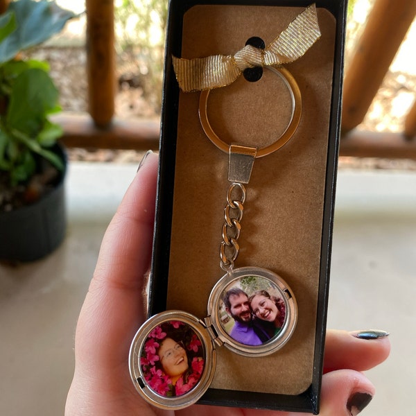 Personalized With Your Own Photo Locket Stainless Steel Locket Keychain ...