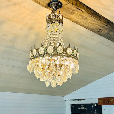 RARE Antique French Style Vintage Crystal Chandelier, Ballroom Candle ...