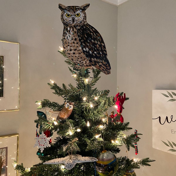 Barn Owl Tree Topper, Made to Order, Handcrafted Gift for Owl Lover ...