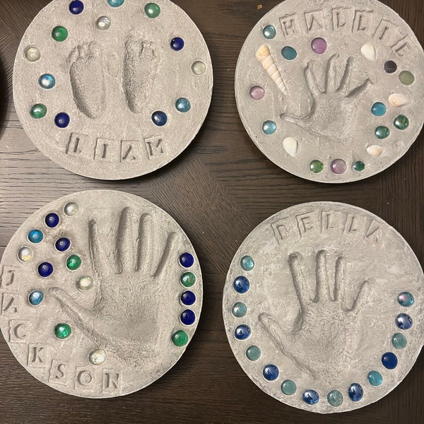 DIY Stepping Stone Kit, Square Stepping Stone, Handprint Stepping Stone ...