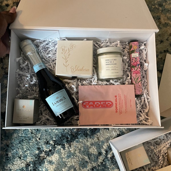Personalized Empty Gift Boxes for Bridesmaid Proposal , Custom Bridal ...