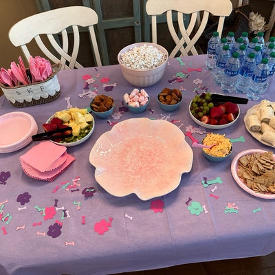 Puppy Paw Birthday Confetti Pink, Purple and Teal Paws and Bones 300 ...