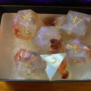 Pink Bead Dnd Dice Set Polyhedral Dice D&D Dice Dungeons | Etsy