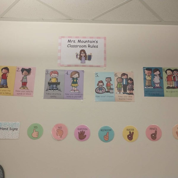 Multicultural Hand Signal Posters | Pastel Rainbow | Classroom ...