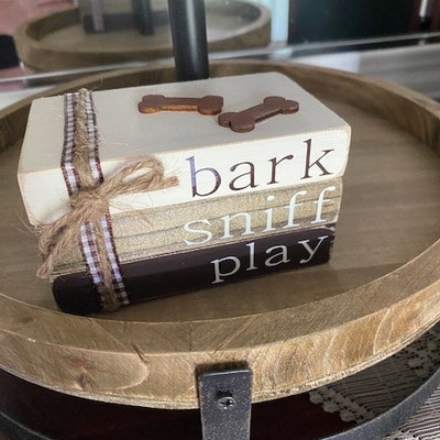 Ice Cream Wood Book Stack - Etsy