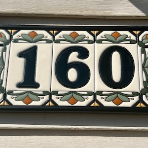 House Numbers Address Tiles Framed Set Custom Address Tiles Sign Hand ...