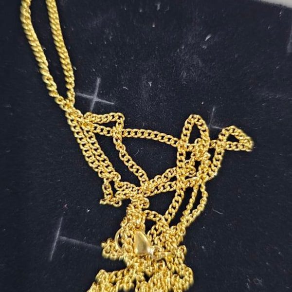 18K Gold Chain Necklace, Vine Chain, Twist Chain, Gift for Her, Figaro ...