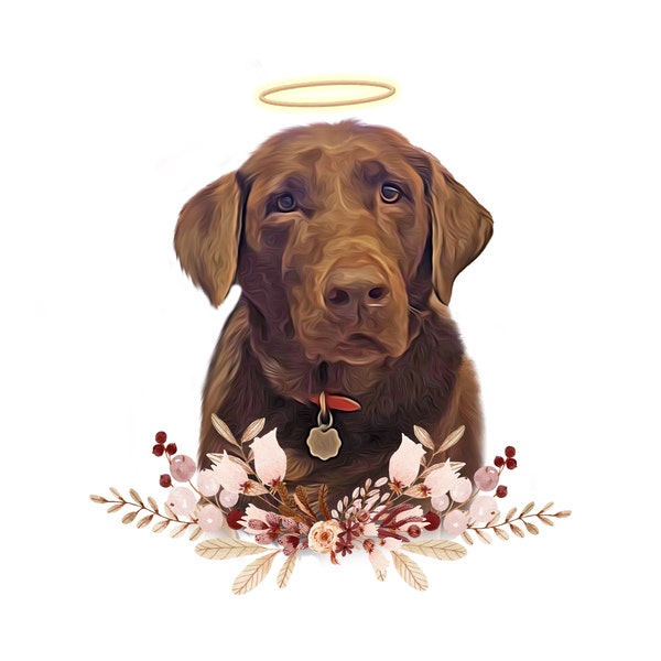 Custom Watercolor Pet Portrait | Dog Memorial Art | Personalized Pet ...