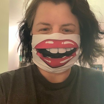 Funny Face Mask, Cotton Mask With Filter Pocket and Nose Wire, Smile ...