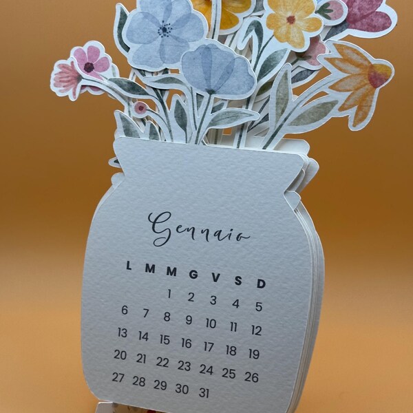 Desk Calendar Printable, 2025 Flower Calendar, Floral Desktop Calendar ...