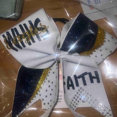 Custom College Cheer Bows Designed in Your Team Colors. Writing on ...