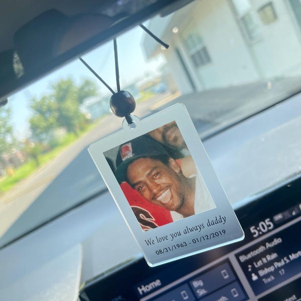 Custom Photo Car Mirror Tag | Photo Ornament | Photo Drive Safe | Rear ...