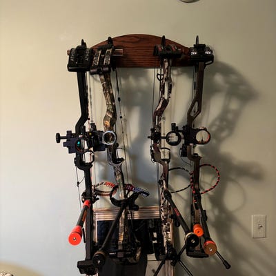 Personalized Compound Bow, Recurve, Solid Oak, 4-place, Wall Display ...