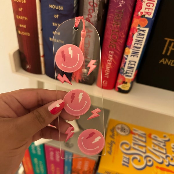 Trendy Bookmark, Preppy Bookmarks, Pink Bookmarks, Acrylic Bookmark ...