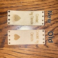 Personalised 20mm X 50mm Rectangle Centre Fold Foldable Faux Leather ...