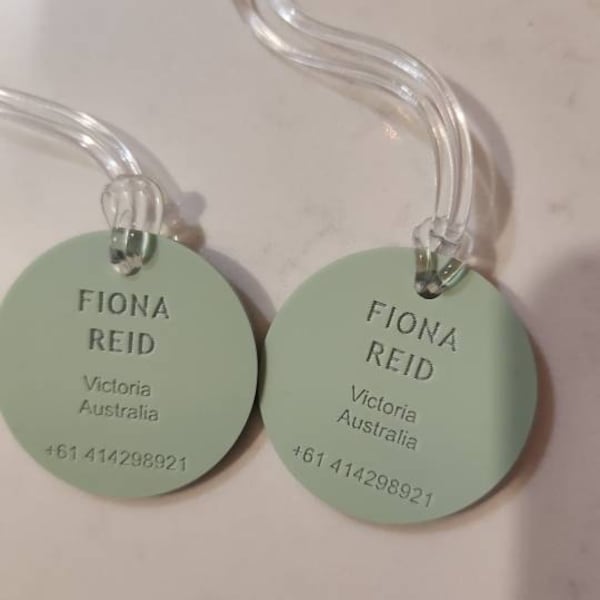 Custom Luggage Tag | QR Code | 6mm in Matte Black | Personalized ...