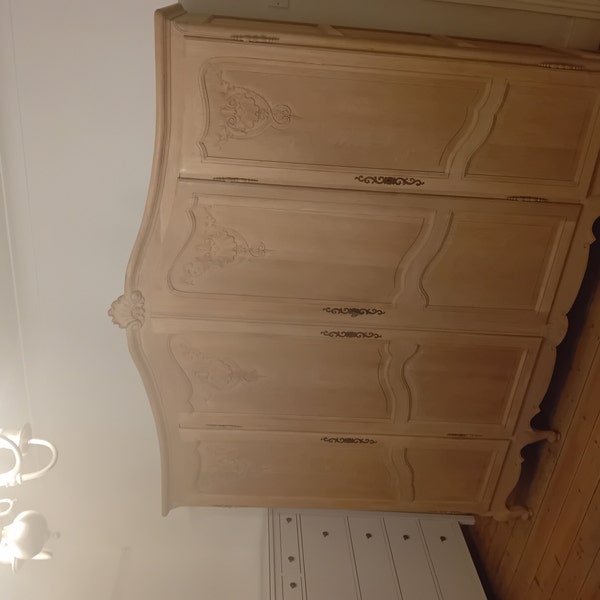 Vintage French Shabby Chic Painted Armoire 2 Door Wardrobe Breakdown ...