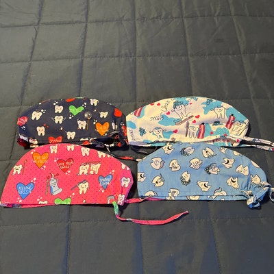 3 Pcs Dentist Scrub Hats Dental Hygienist Cap, Dental Assistant Cap ...