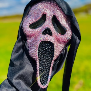 Ghostface Scream Iridescent Bling Rhinestone Crystal Mask - Etsy