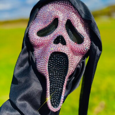 Ghostface Bling Crystal Rhinestone Scream Mask Hot Pink - Etsy