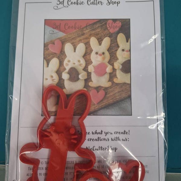 Hugging Bunny IMPRINT Cookie Cutter Set + COOKIE RECIPE | Biscuit ...