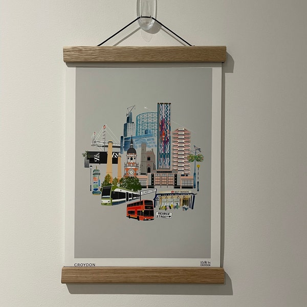 Croydon Tour Print, Croydon Landmarks, Croydon Parks, Croydon Print ...