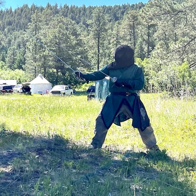 Over Mask Fencing Hood SCA Fencing or Cut and Thrust Hood, Cotton/poly ...