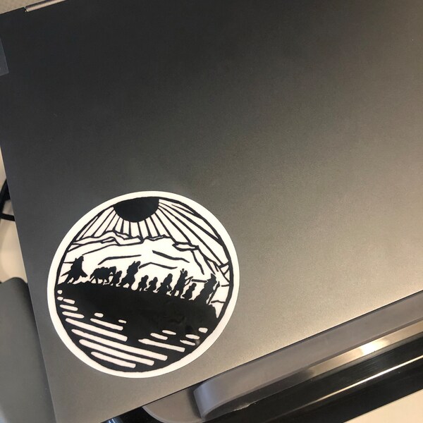 Fellowship Sticker Lotr Fanart Design Waterproof Art Sticker Linocut ...