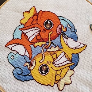 Pokemon Cross Stitch Magikarp - Etsy
