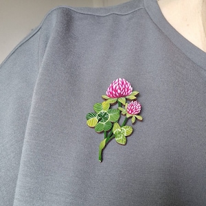 Cornflower Pin Wood Pin Flower Badge Hand Painted Summer Pin - Etsy