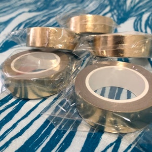 Gold Solid Foil Washi Tape Decorative Masking Tape 15mm X 10 Meters ...