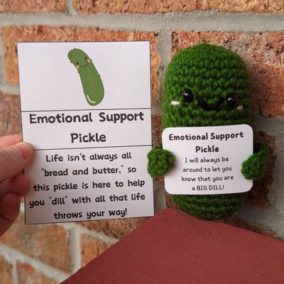 Emotional Support Pickle Pattern, US English Terms, Handmade Christmas ...