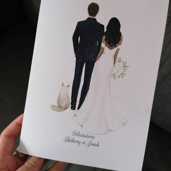 Bride and Groom Personalized Card, Wedding Printable Card, Wedding Card ...