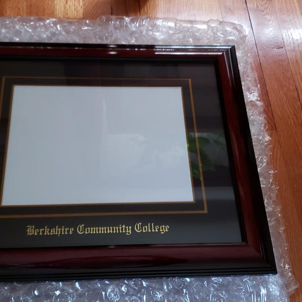 Custom Double Diploma Frame With Tassel Mahogany/navy RC-H ,6x8,7x9,8x10,8.5x11,9x12,10x13,11x14 ...