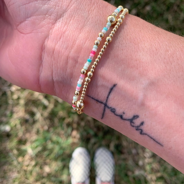 Sandy Waves: Hello Summer | 14k Gold Filled Bracelet | Tiny Beaded ...