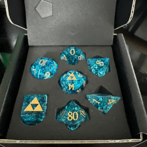 Custom Stone Dnd Dice Set Tiger Eye Dnd Dice Set Sorcerer Dungeons and ...